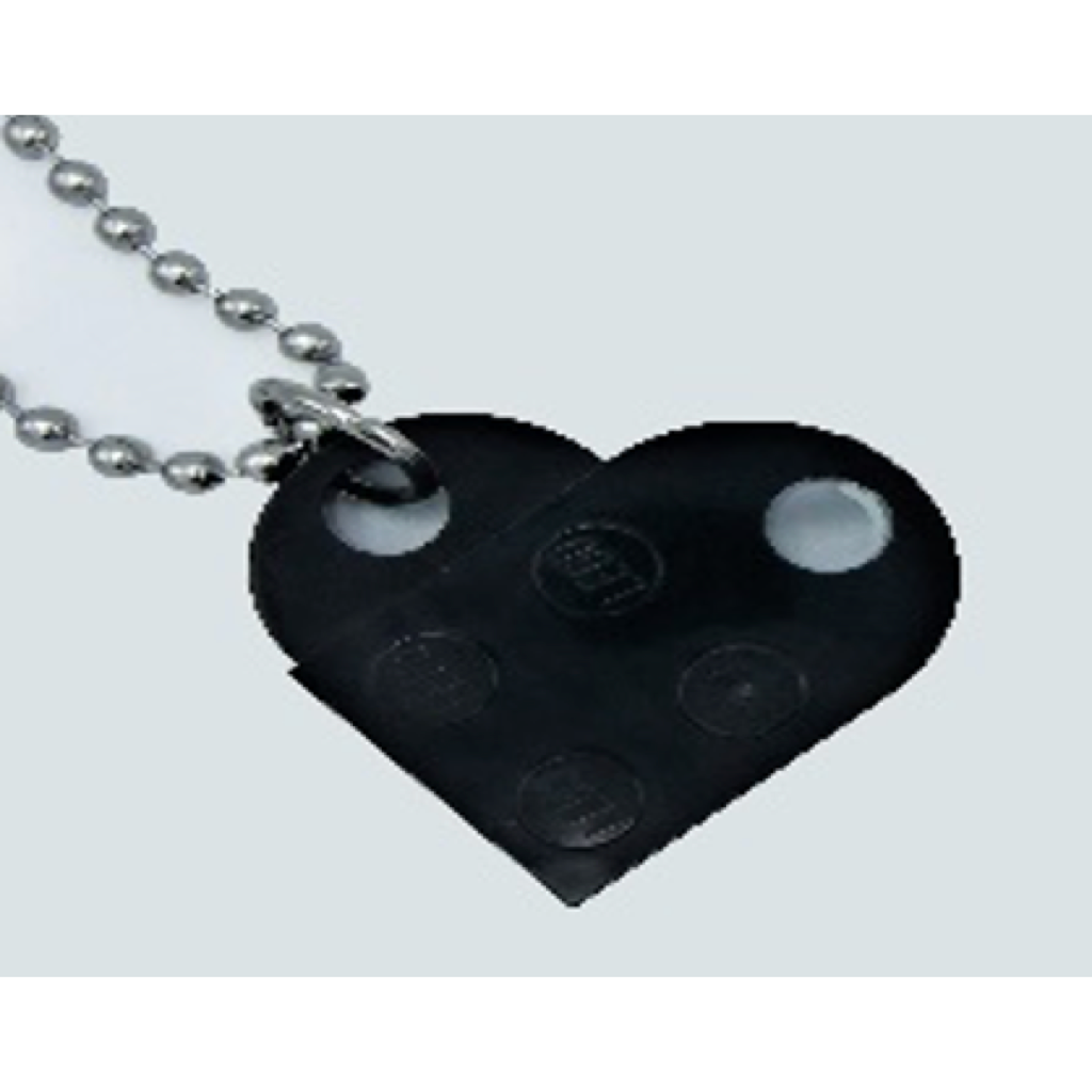 Black Heart Necklace Custom LEGO Jewelry Bricks Minifigs Eugene