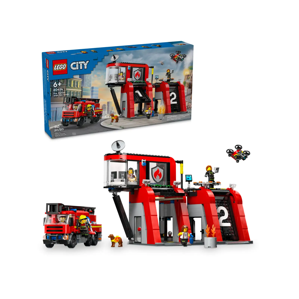 Fire Station with Fire Truck - New LEGO® City Set – Bricks & Minifigs ...